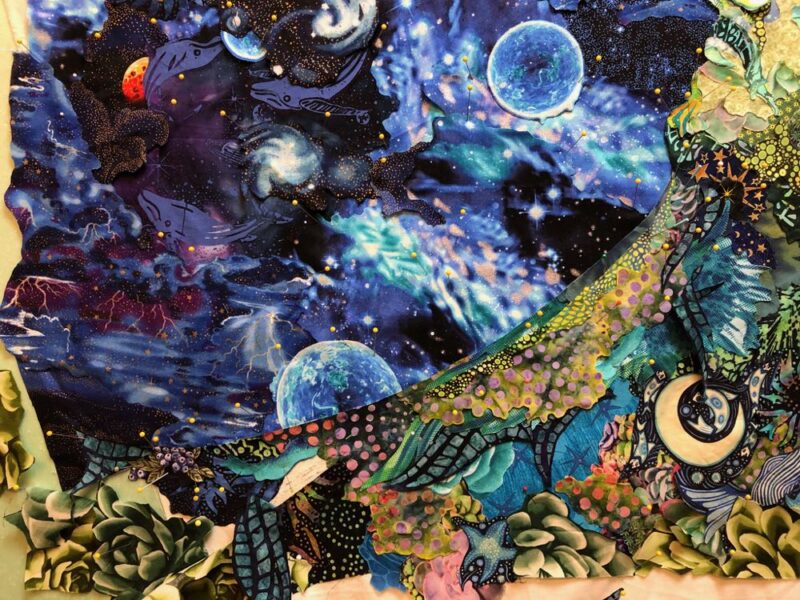 In Progress Fabric Collage: Quilt Stories—”Blue Moon Sam” Part 2 ...